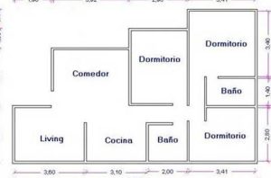 Planos casas 80 m2: 3 dormitorios, 1 piso