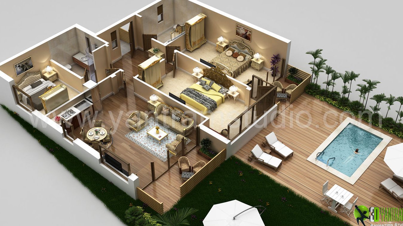 Planos de casas modernas sin garaje y distribución óptima del espacio